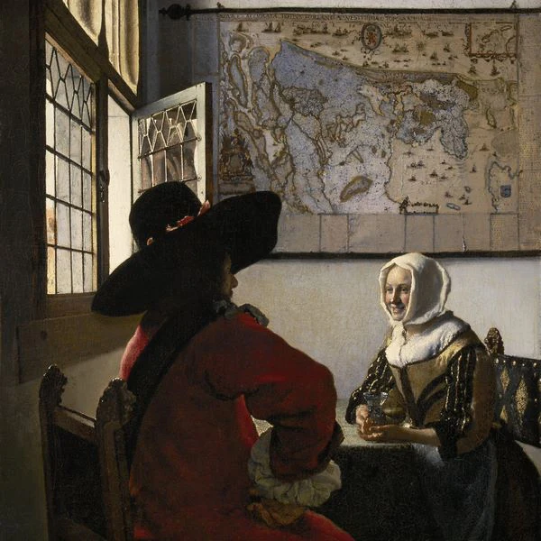 Jan Vermeer Van Delft, An Officer And A Cheerful Girl