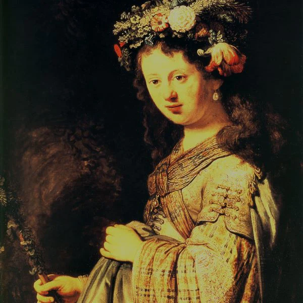 1634 Rembrandt Saskia en Flore Detail