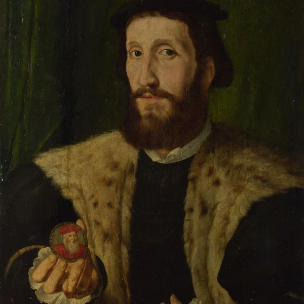 Jan Cornelisz. Vermeyen, A Man holding a Coloured Medal