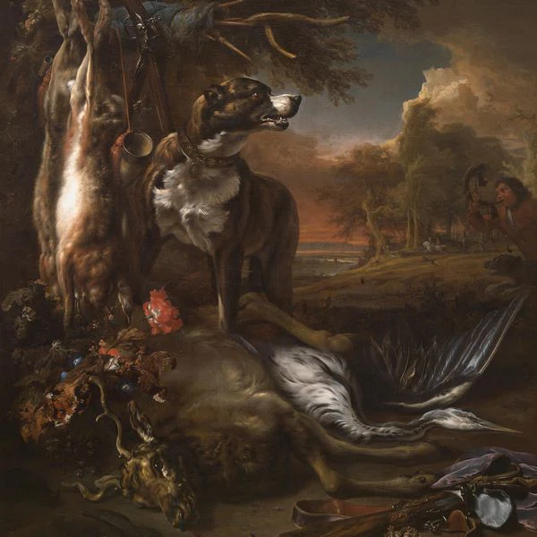 Jan Weenix, A Deerhound with Dead Game and Implements of the Chase