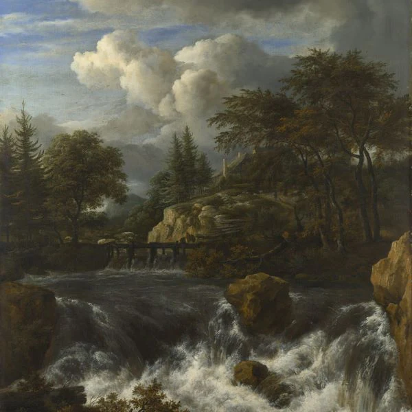 Jacob van Ruisdael, A Waterfall in a Rocky Landscape