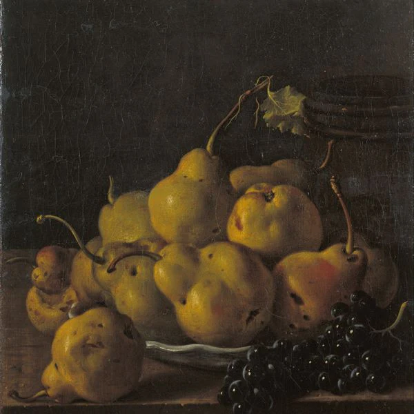 Melendez, Luis Egidio, Still life with pears and grapes