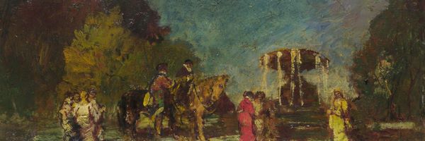 Adolphe Monticelli, Fountain in a Park