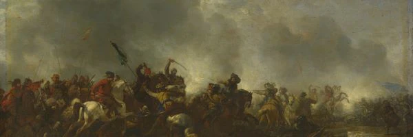 Philips Wouwermans, Cavalry attacking Infantry