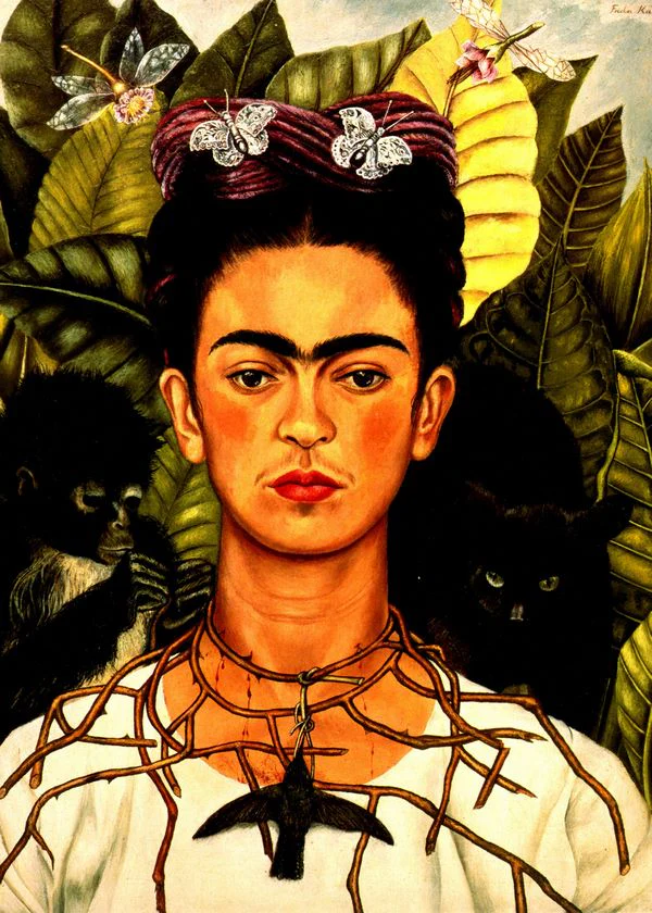 Frida Kahlo Self portrait with the collar of spines