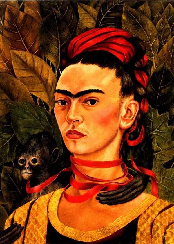 Frida Kahlo Self portrait with the monkey painting