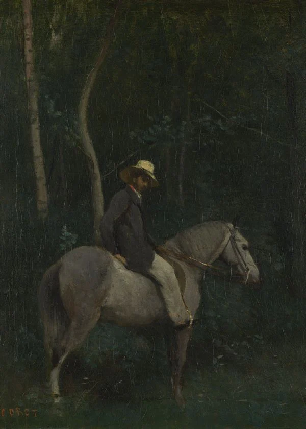 Jean Baptiste Camille Corot Monsieur Pivot on Horseback