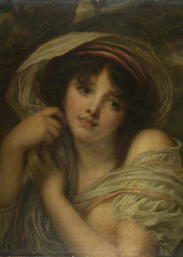 Jean Baptiste Greuze A Girl painting