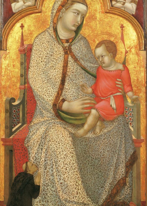 Pietro Lorenzetti Madonna With Child On The Throne Plus Two Angel And Donator