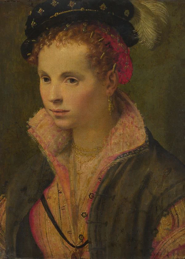 Italian North Portrait of a Lady in a Plumed Hat