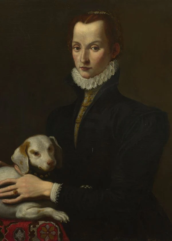 Italian Portrait of a Lady with a Dog