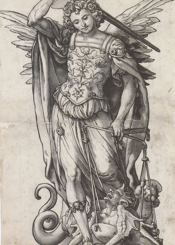 Hans Holbein The Younger The Archangel Michael Weighing Souls