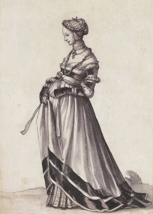 Hans Holbein The Younger Basel Woman Walking Towards The Left Costume Study