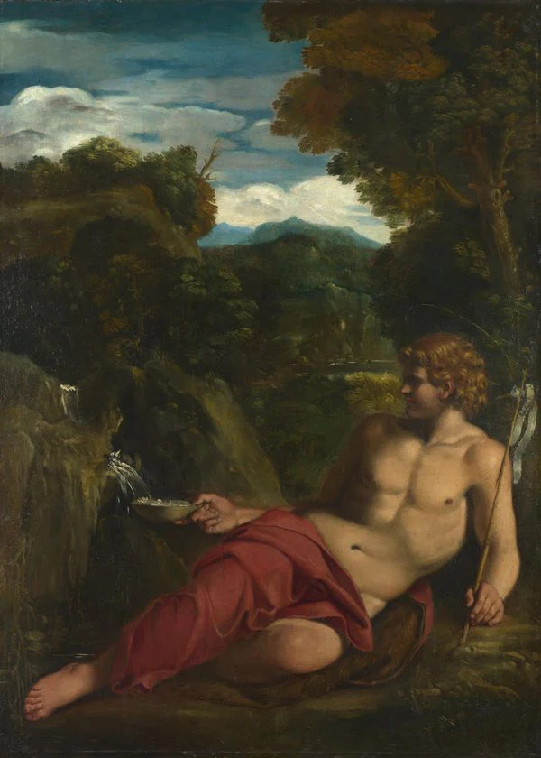 Annibale Carracci Saint John the Baptist seated in the Wilderness