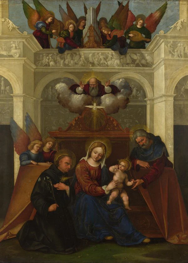 Lodovico Mazzolino The Holy Family with Saint Nicholas of Tolentino