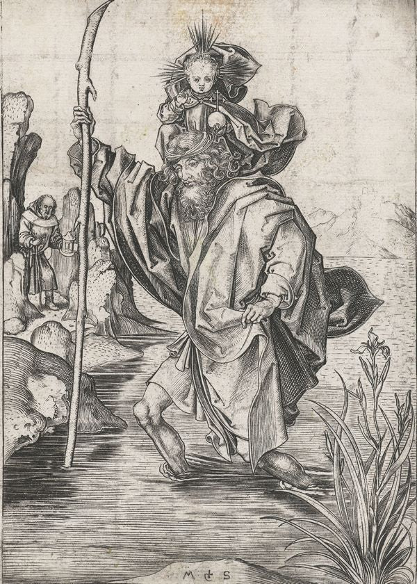 Martin Schongauer The Saint Christopher Carries The Christ Child