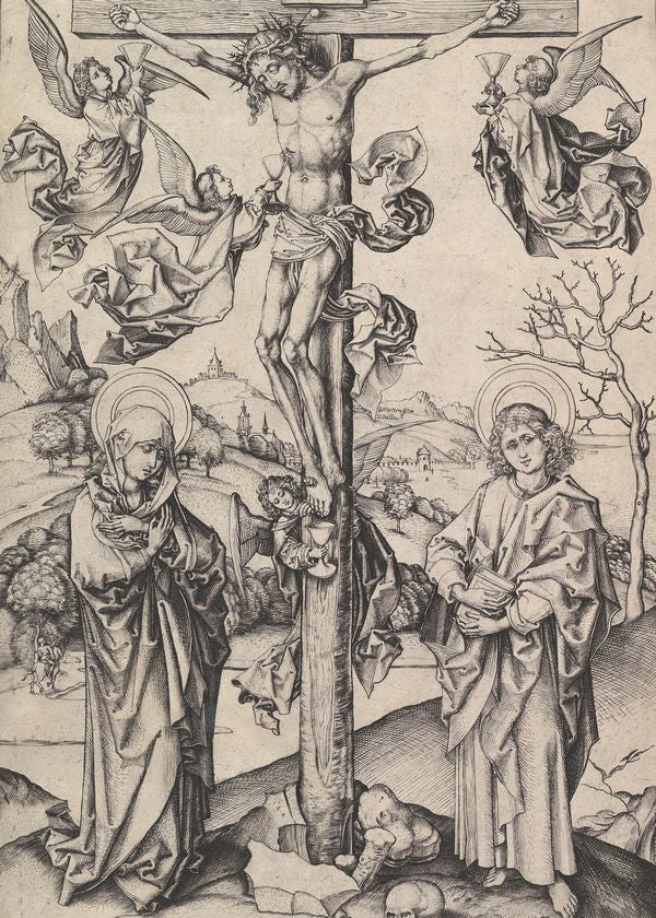 Martin Schongauer Crucifixion painting