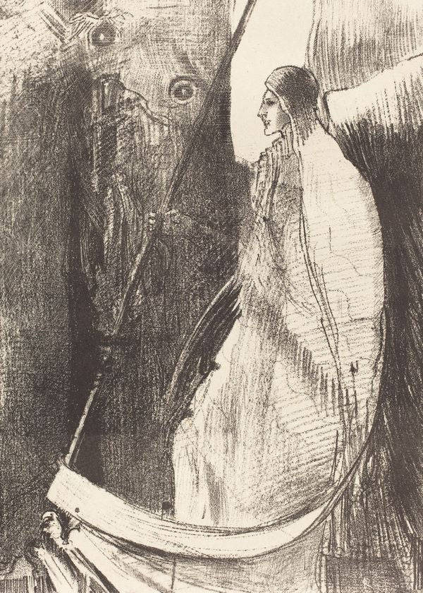 Odilon Redon And Another Angel Came out of the Temple Which Is in Heaven and He also Having a Sharp Sickle 1899