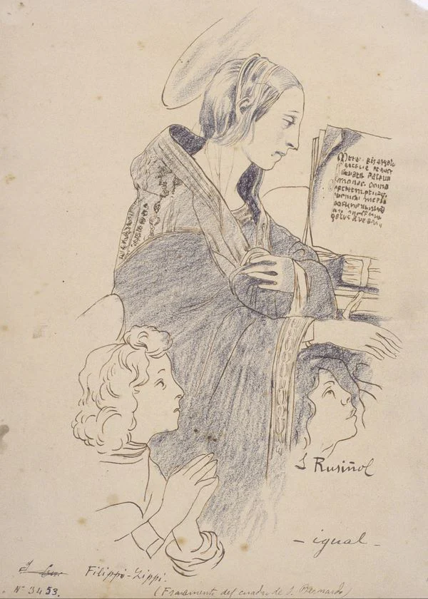 Rusinol Prats Santiago Virgo to the picture Vision of Saint Bernard by Filippo Lippi
