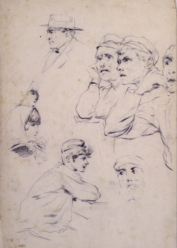 Rusinol Prats Santiago Study figures painting