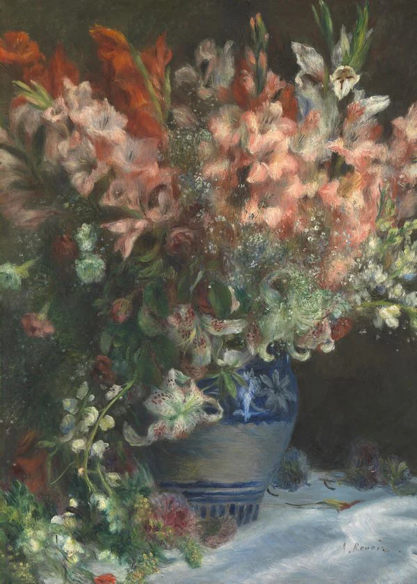 Pierre Auguste Renoir Gladioli in a Vase