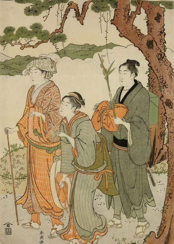 Katsukawa Shuncho Travelers On The Tokaido Road