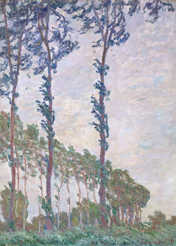 Claude Monet Three Trees Wind Effect 1891