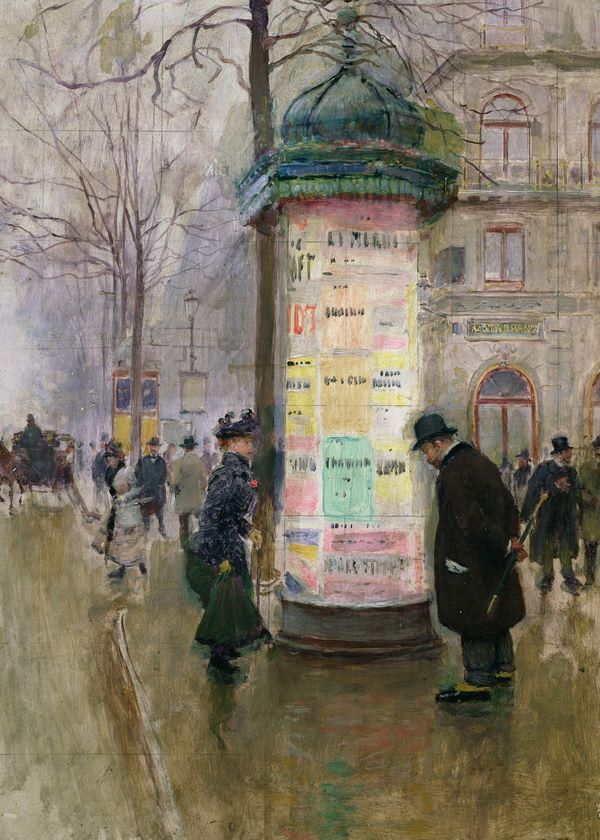 Jean Beraud Announcement Posts Morris On The Champs Elysees painting