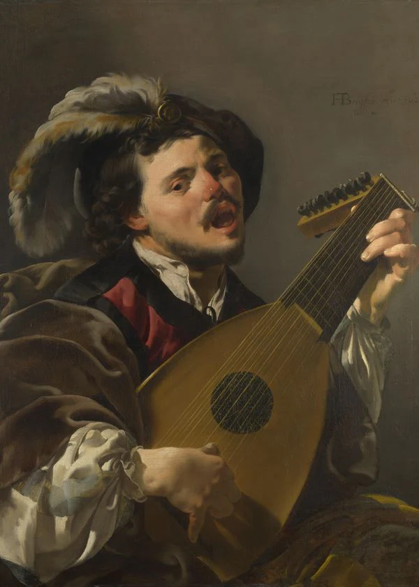 Hendrick ter Brugghen A Man playing a Lute