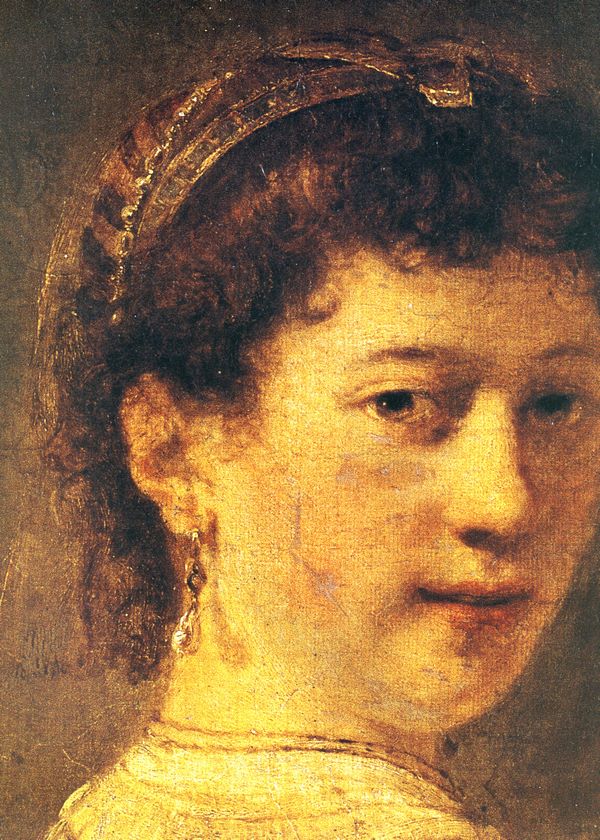 1636 Rembrandt Self portrait with Saskia or the Prodigal son Detail Saskia