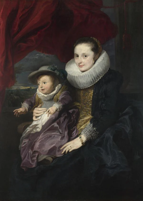 Anthony van Dyck Portrait of a Woman and Child