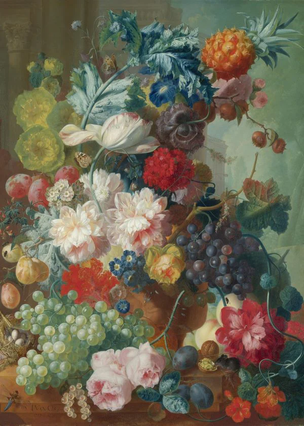 Jan van Os Fruit and Flowers in a Terracotta Vase