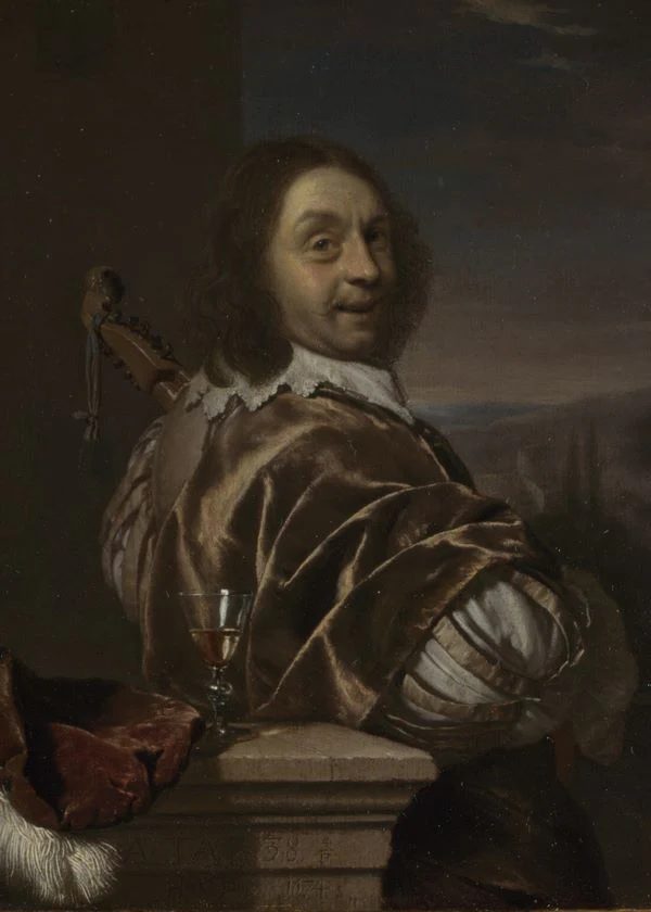 Frans van Mieris the Elder Self Portrait of the Artist with a Cittern