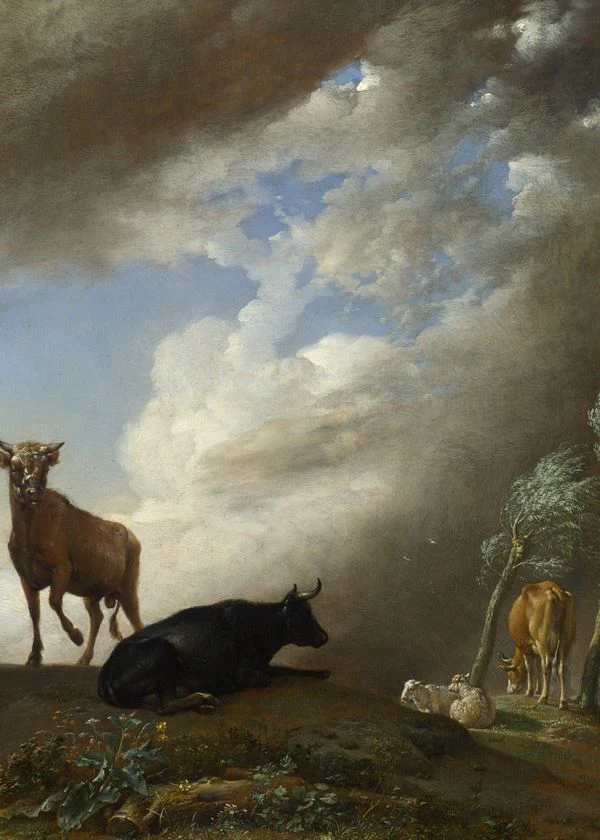 Paulus Potter Cattle and Sheep in a Stormy Landscape