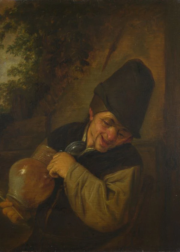 Adriaen van Ostade A Peasant holding a Jug and a Pipe