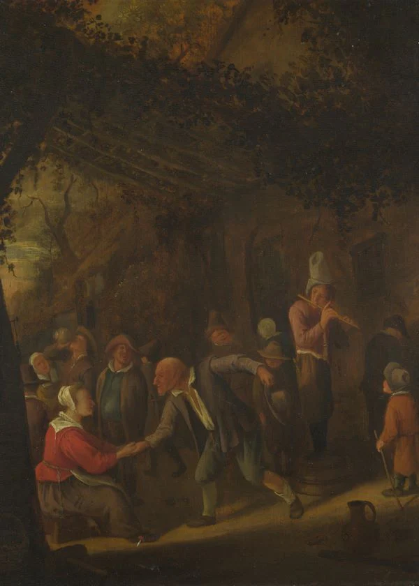 Steen Jan Peasants merry making outside an Inn