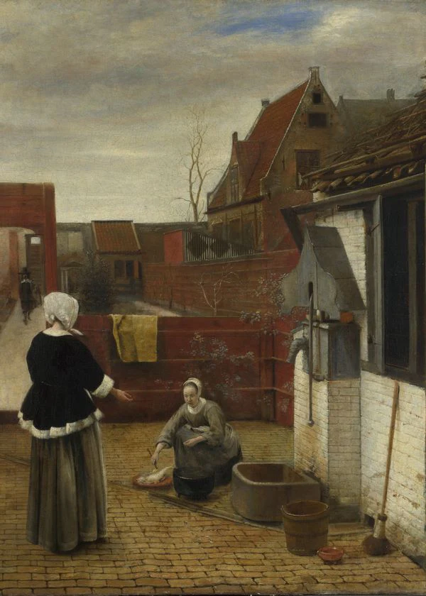 Pieter de Hooch A Woman and her Maid in a Courtyard