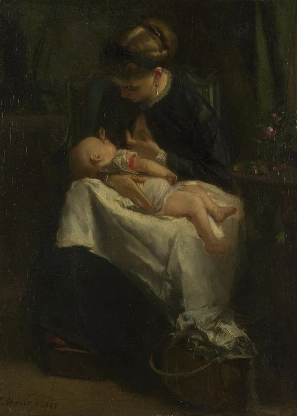 Jacob Maris A Young Woman nursing a Baby