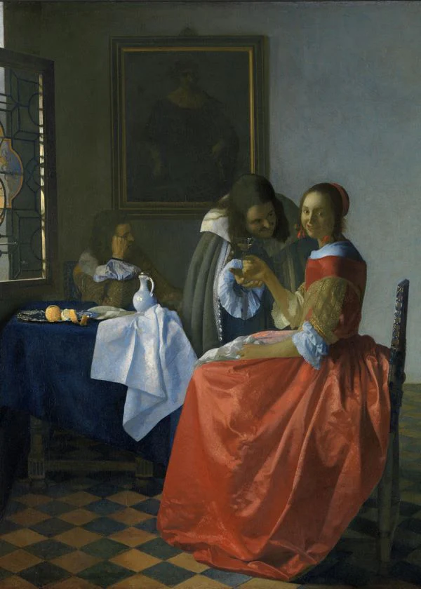 Jan Vermeer Van Delft A Lady And Two Beau