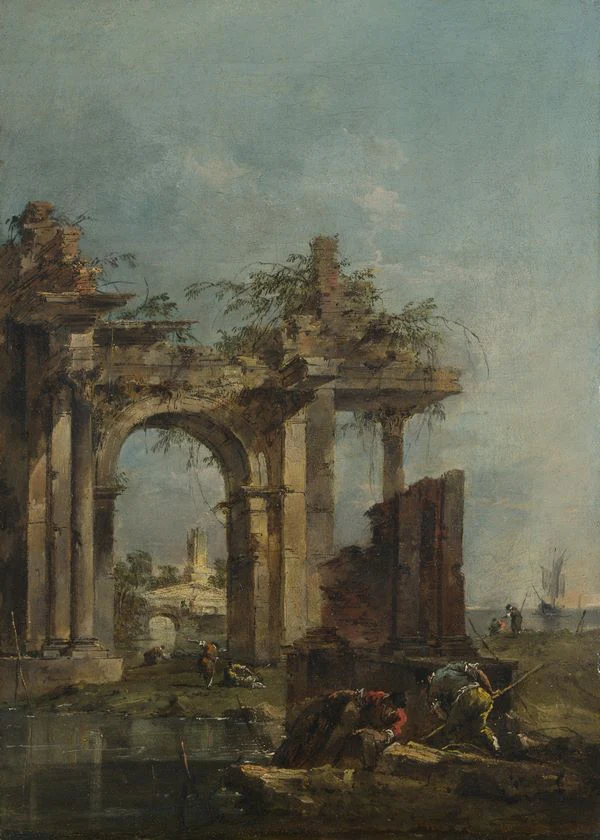 Francesco Guardi A Caprice with Ruins on the Seashore