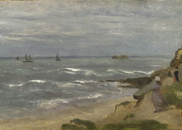 Jean Baptiste Camille Corot, Seascape with Figures on Cliffs