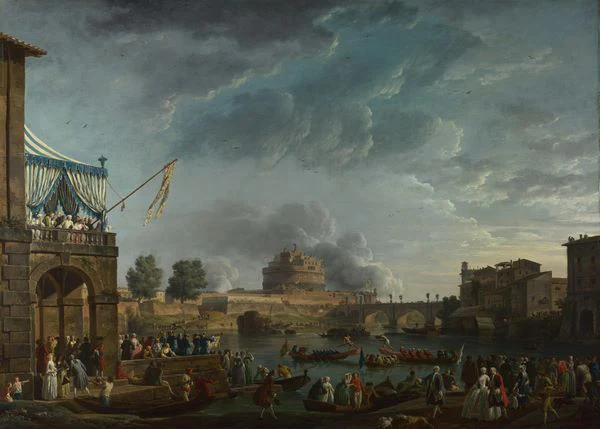 Claude Joseph Vernet, A Sporting Contest on the Tiber at Rome