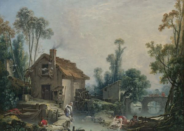 Francois Boucher, Landscape with a Watermill