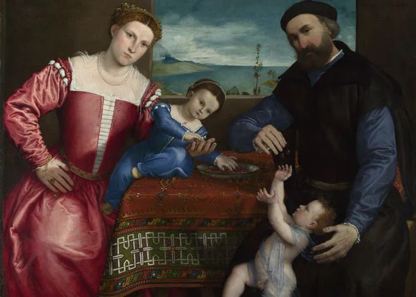 Lorenzo Lotto, Portrait of Giovanni della Volta with his Wife and Children