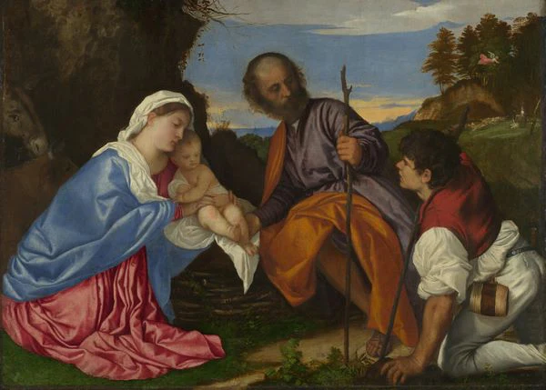 Titian, The Holy Family with a Shepherd