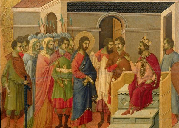 Duccio Di Buoninsegna, Christ In Front Of King Herod