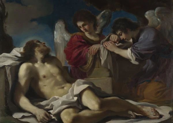 Guercino, The Dead Christ mourned by Two Angels