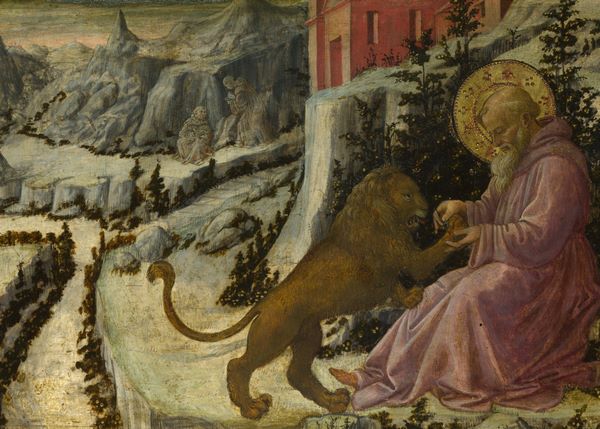 Fra Filippo Lippi, Saint Jerome and the Lion, Predella Panel