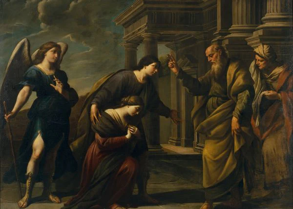 Vaccaro, Andrea, Reuel blesses his daughter Sarah, leaving the Ecbatana Tobias