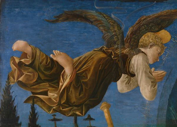 Francesco Pesellino and completed by Fra Filippo Lippi and workshop, Angel (Left Hand)